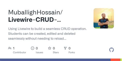 Github Muballighhossainlivewire Crud Operation Using Livewire To Build A Seamless Crud
