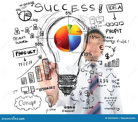 Business Man Drawing Pie Chart Diagram For Business Stock Photo Image Of Financial Education
