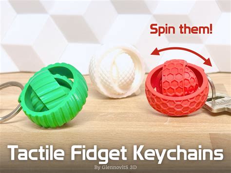 Tactile Fidget Keychain Spinning Fun Rings Toy By Glennovits 3d