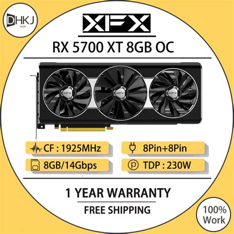 USED XFX RX 5700 XT 8G Gaming Graphics Card 5700XT GPU 2560SP 1925MHz 256bit 14000MHz GDDR6 TDP