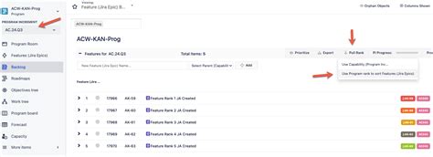 How To Display Ranking Of Epics From Jira At The Program Increment