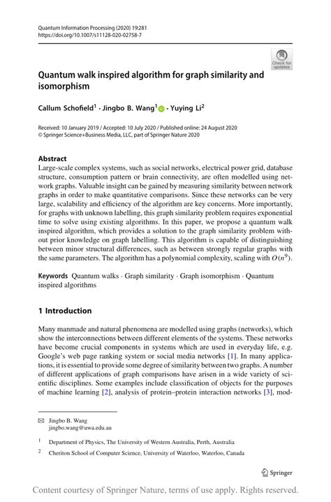 Quantum Walk Inspired Algorithm For Graph Similarity And Isomorphism