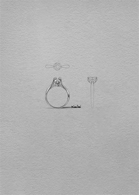 珠宝手绘设计 18k金钻石戒指 花瓣网