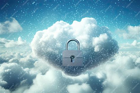 Premium Photo Securing Cyberspace Cloud Security With Padlock Symbol