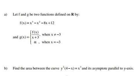 A Let F And G Be Two Functions Defined On R Byfxx3−x2−8x12and Gx