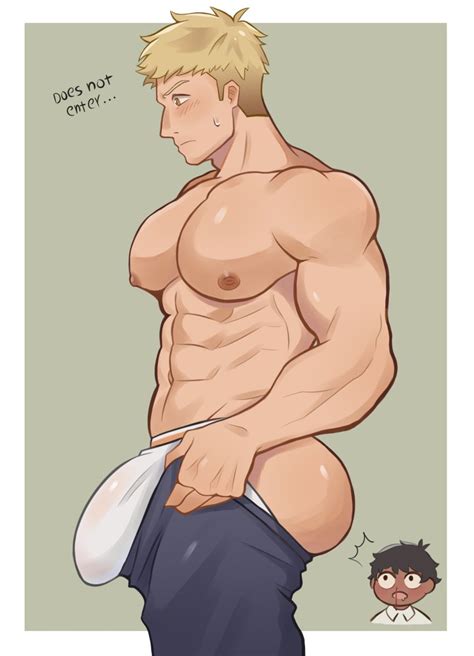 Rule 34 1boy Bara Bara Tits Barazoku Big Bulge Blush Bulge Clothing Delicious In Dungeon