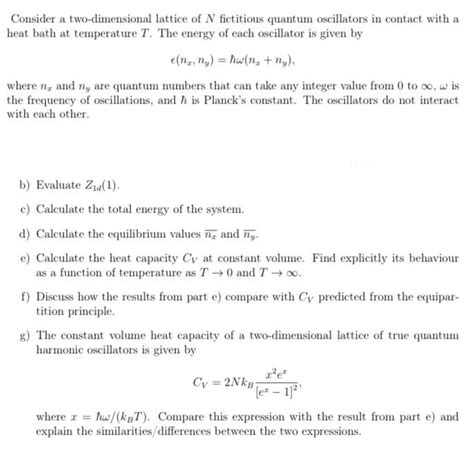 Solved Consider A Two Dimensional Lattice Of N