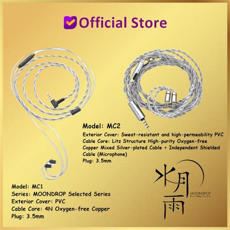 Promo Moondrop Mc1 Mc2 High Quality Microphone 35mm Upgrade Cable Kabel Mc2 Jakarta Barat