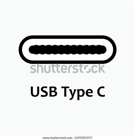 Usb Port Icon Type C Text Stock Vector Royalty Free 1699201957 Shutterstock