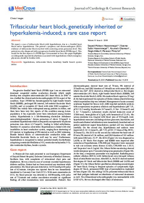 Pdf Trifascicular Block And Complete Heart Block