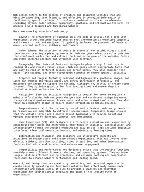 web design refers to the process of pdf web design typography