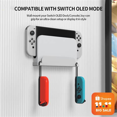 Nintendo Switch OLED Wall Bracket Host Handle Storage Wall Mount With Joycon Hook NS Wall