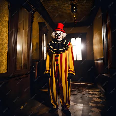 Weary Horrific Costume Wearing Fearful Scary Character Premium Ai