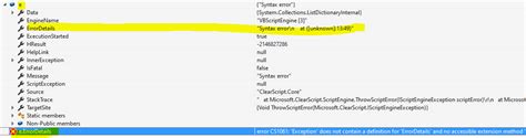 c how to access the property field exception errordetails after an