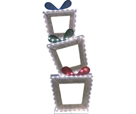 Stacked Up Gift Box Set Of With LED Tube Lights Good Tidings