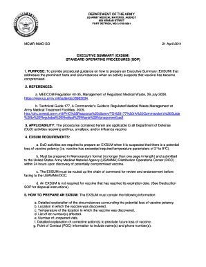 Army Sop Template Fill Online Printable Fillable Blank PdfFiller