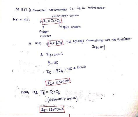 Solved If IB 100 µA and β 125 What is IC the BJT is connected and not saturated