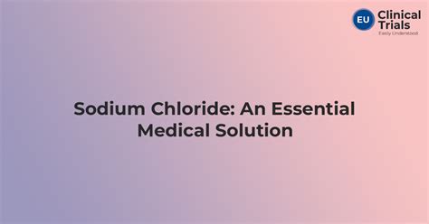 Uses Of Sodium Chloride
