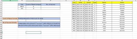 Excel Countif Unique Occurrences Of The Text With Criteria Stack Overflow