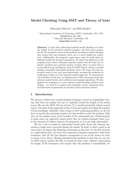 pdf model checking using smt and theory of lists