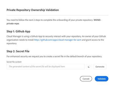 Add A Private Github Repository In Cloud Manager Adobe Experience Manager