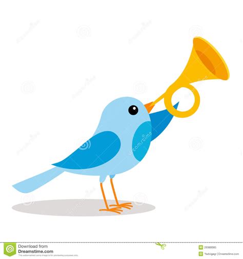 Blue Bird Playing Trumpet