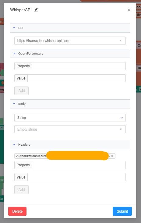 trouble using whisperapi web api s community