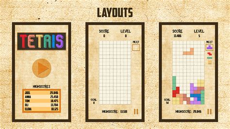 Vintage Tetris GAME UI On Behance Vintage Tetris GAME UI On Behance