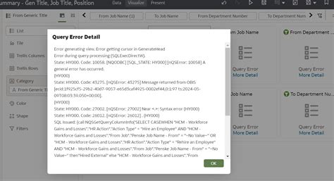 in faw dashboard after apply filter returned a general error has