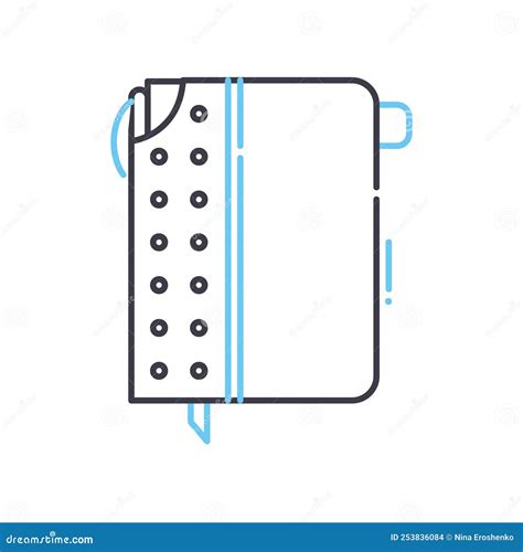 Notebook Line Icon Outline Symbol Vector Illustration Concept Sign Stock Vector