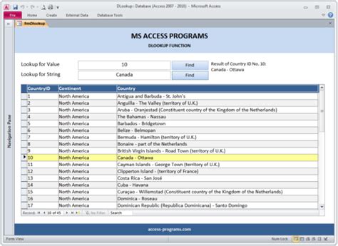Ms Access Dlookup Function Microsoft Access Programs