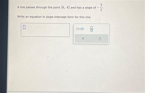 Solved A Line Passes Through The Point 6 4 And Has A
