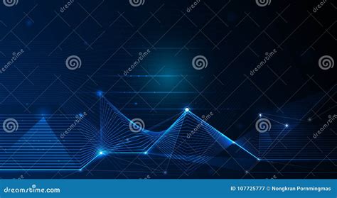 Abstract Futuristic Molecules Technology With Linear And Polygonal Pattern Shapes With Mesh