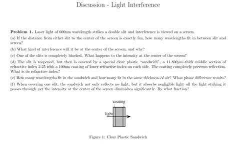 Solved Discussion Light Interference Problem 1 Laser
