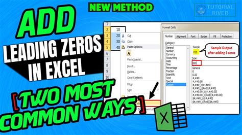 How To Add Leading Zeros In Excel Two Most Common Ways Youtube