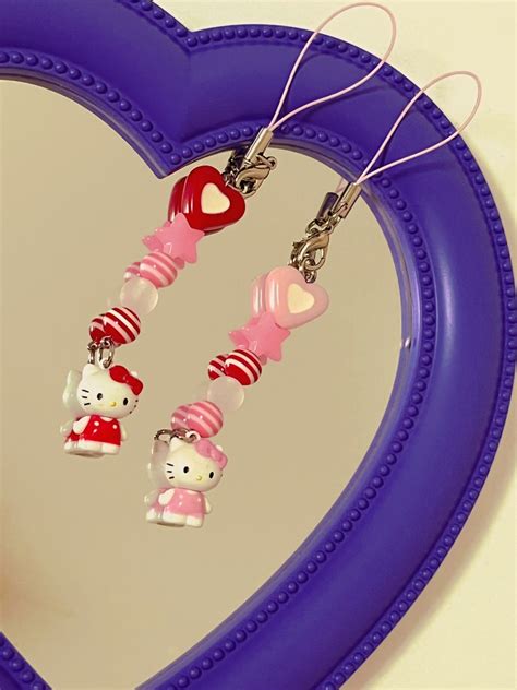 카와이 핑크레드 키치키치 키링키링 고양이 야옹이 키링 열쇠고리 키홀더 에이블리