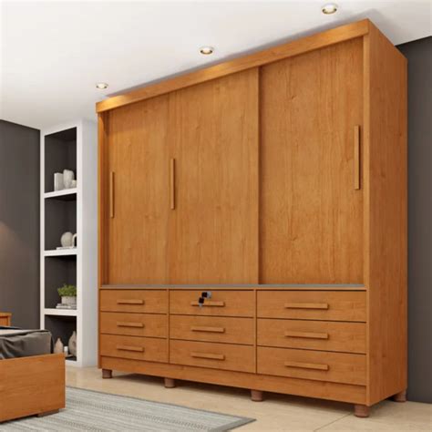 Guarda Roupa Chicago 3 Portas 9 Gavetas Com Pés Móveis Tcil Leroy Merlin