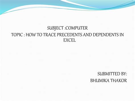 how to trace precedents and dependents in excel pptx