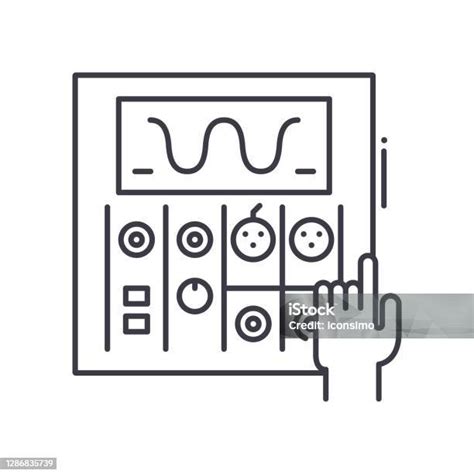 Dj 믹싱 아이콘 선형 절연 일러스트레이션 얇은 선 벡터 웹 디자인 기호 흰색 배경에 편집 가능한 스트로크와 개요 개념 기호 Dj에 대한 스톡 벡터 아트 및 기타 이미지