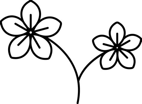 Black Outline Illustration Of Flower Stem Icon 24183119 Vector Art At Vecteezy
