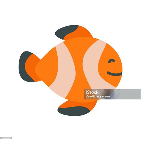 광대 니모 물고기 아이콘입니다 웹에 대한 열대 여름 테마의 플랫 일러스트 컬러 벡터 고립 아이콘 0명에 대한 스톡 벡터 아트 및 기타 이미지 Istock