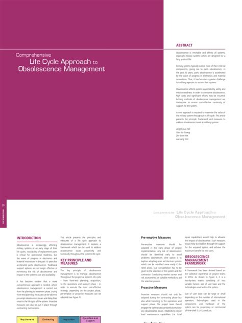 Life Cycle Approach To Obsolescence Management Pdf