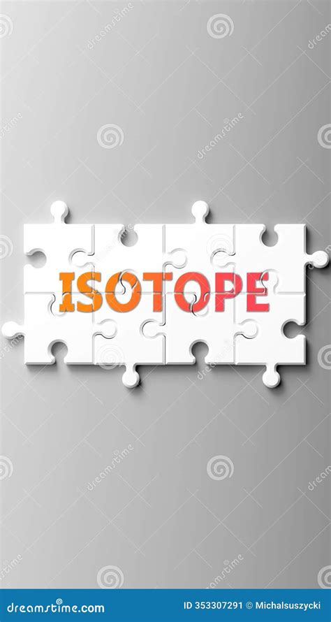 Isotope Complex Like A Puzzle Pictured As Word Isotope On A Puzzle Pieces Royalty Free Stock