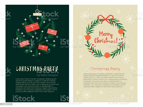 눈송이 프레임 및 배경 디자인이 있는 메리 크리스마스 파티 초대장 인사말 카드 소셜 미디어 게시물 벡터 그림입니다 일러스트레이션에 대한 스톡 벡터 아트 및 기타 이미지