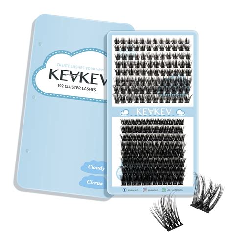 KevKev Lash Clusters 192 Pcs Individual Mixed Styles DIY Lash Extensions Thin Band Soft