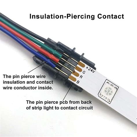 4pin 10mm Rgb Light Strip Led Connector Strip To Wire Type