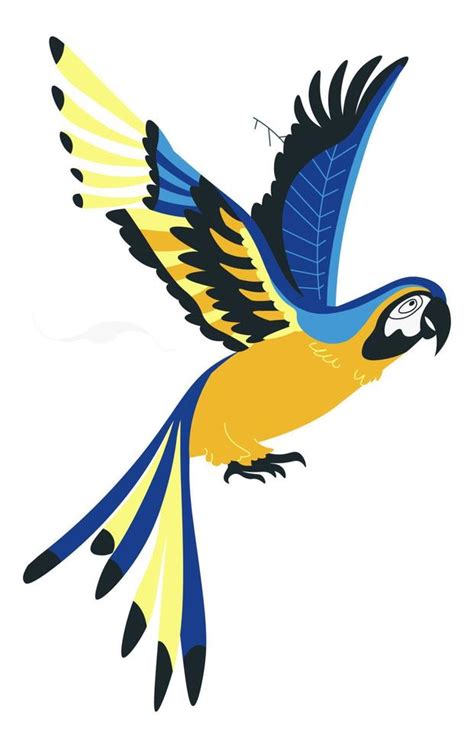 Indigo Macaw Flying Exotic Bird Or Parrot Vector 17743247 Vector Art At