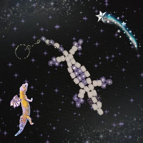 Kandi Bead Lizard Keychains Customizable Etsy Polska