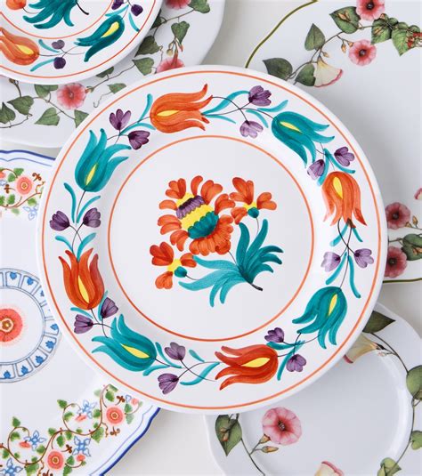 Lia Floral Ceramic Dinner Plate In White Cabana Mytheresa