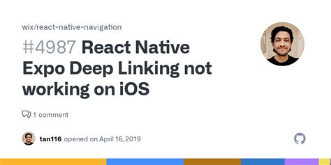 React Native Expo Deep Linking Not Working On IOS Issue Wix React Native Navigation